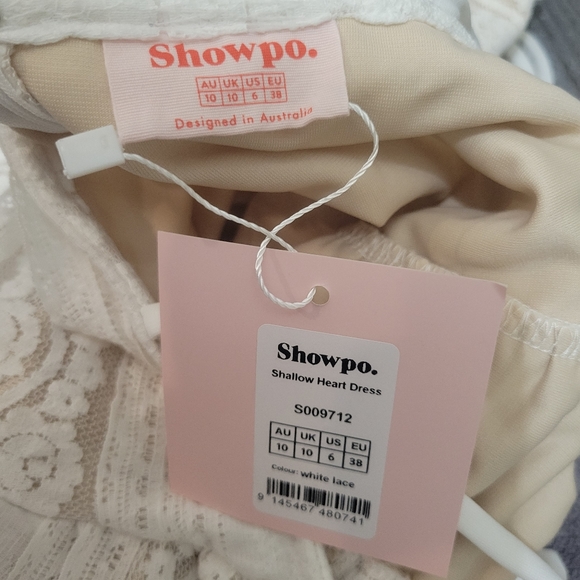 Showpo. | Dresses | Shallow Heart Dress In White Lace By Showpo Size 6 ...